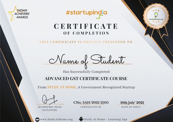 Advanced GST Certificate Course by CA Raj K Agrawal
